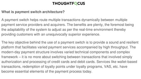 Ppt Optimized Payment Switch Architecture For Modern Day Payment