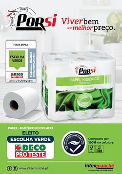 Papel higiénico reciclado PorSi do Intermarché é a Escolha Verde da