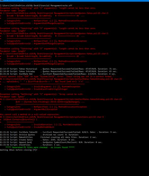 Out Of Range Exception Error Yahooquotes Script — Forum