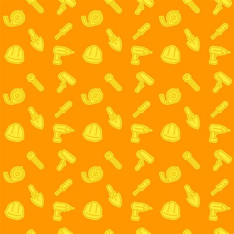 Seamless Pattern With Construction Tools Icons Repeated Vector Background 4394515 Vector Art At