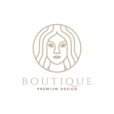 Premium Vector Beautiful Face Woman With Long Hair Line Logo Design Vector Graphic Symbol Icon