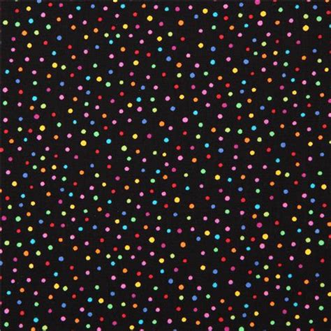 Black Fabric With Colourful Mini Dots By Timeless Treasures USA ModeS4u