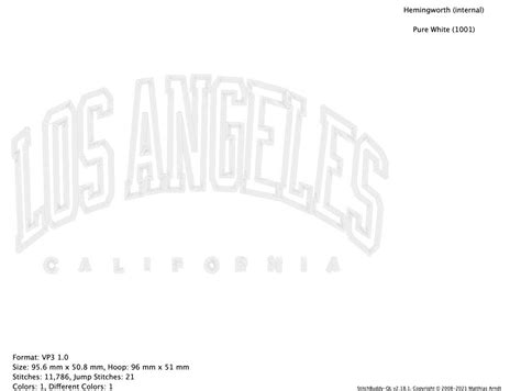 Los Angeles Embroidery Design Etsy