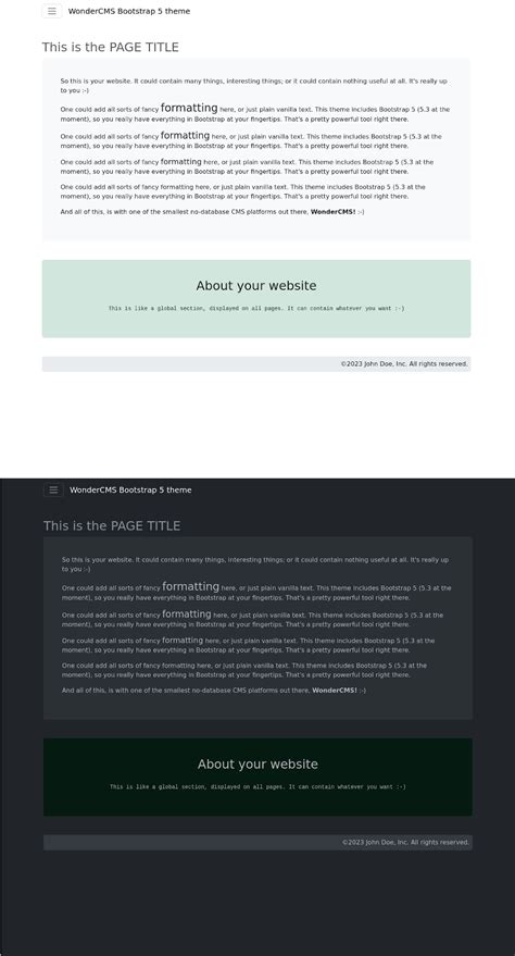 Wondercms Bootstrap 5 Theme Updated Wondercms Bootstrap 5 Theme Updated