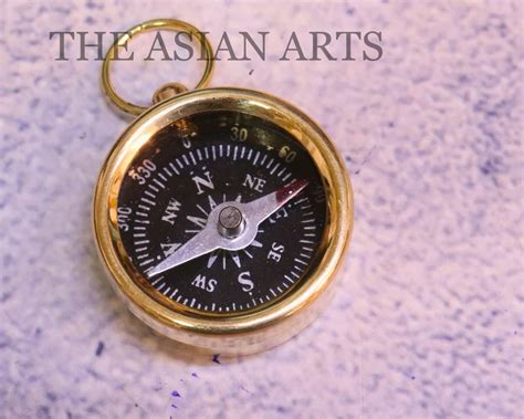 Golden Polish Brass Mini Compass 25mm Vintage Nautical For Ting