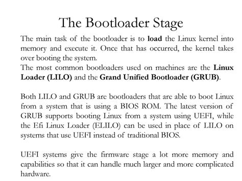 The Boot Process The Process Of Bringing The System From An Off