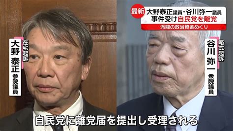【速報】自民党、安倍派・大野泰正議員と谷川弥一議員の離党届を受理（2024年1月19日掲載）｜日テレnews Nnn