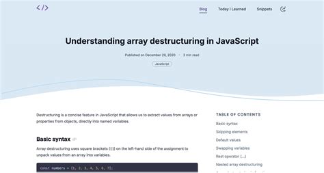 Understanding Array Destructuring In Javascript