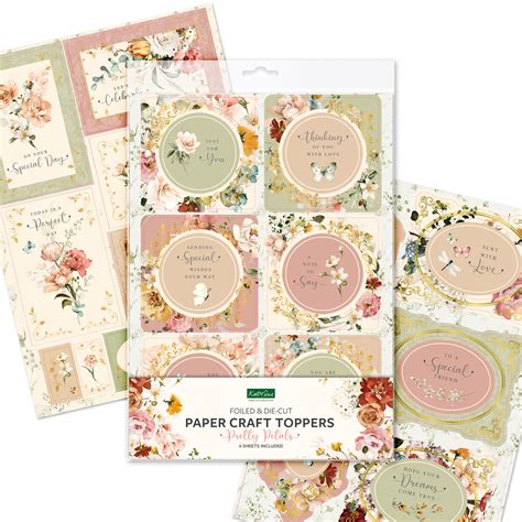 Pretty Petals Foiled Paper Craft Toppers 6 Sheets — Katy Sue Designs