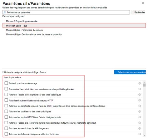 Créer Une Stratégie à Laide Du Catalogue Des Paramètres Dans Microsoft