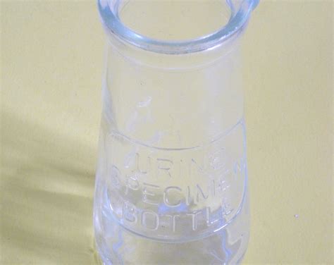 Vintage Glass Medical Urine Specimen Bottle Go Green Etsy