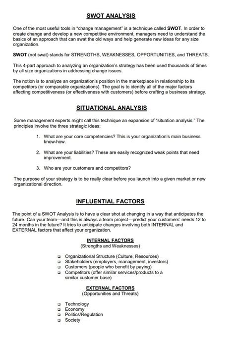 Swot Analysis Template Free Word Templates