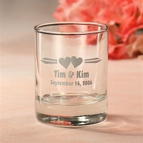 Personalized Round Shot Glass Votive Candle Holder Famous Favors