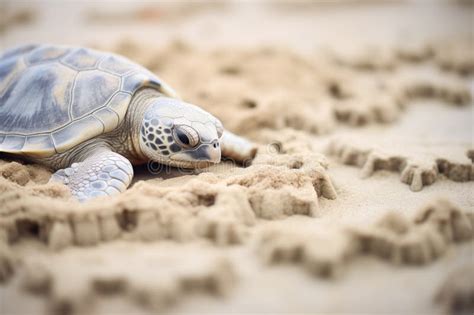 Sand Texture Disturbed By Nesting Turtle Stock Illustration