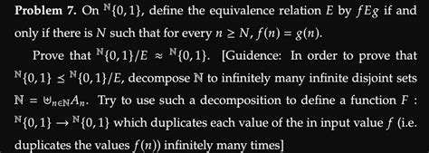 Solved Problem On N Define The Equivalence Relation Chegg