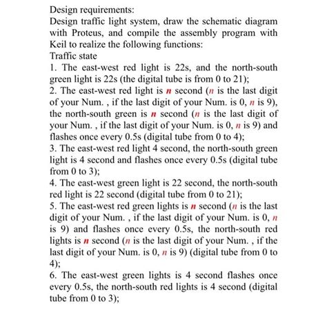 Solved Design Requirements Design Traffic Light System