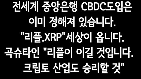 전세계중앙은행cbdc도입리플xrp세상이옵니다리플이 이길 것입니다 Youtube