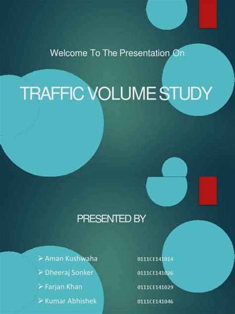 Traffic Volume Study Welcome To The Presentation On Pdf Traffic