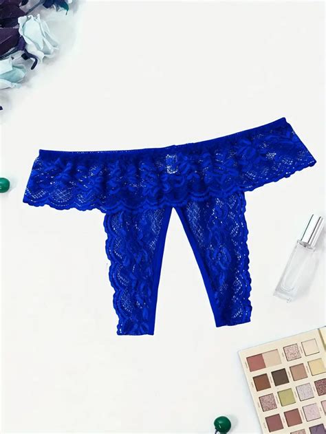女性の大人のセクシーな花柄レース オープン クロッチ メッシュ パンティー 魅惑的なシースルー ランジェリー 下着 Temu Japan