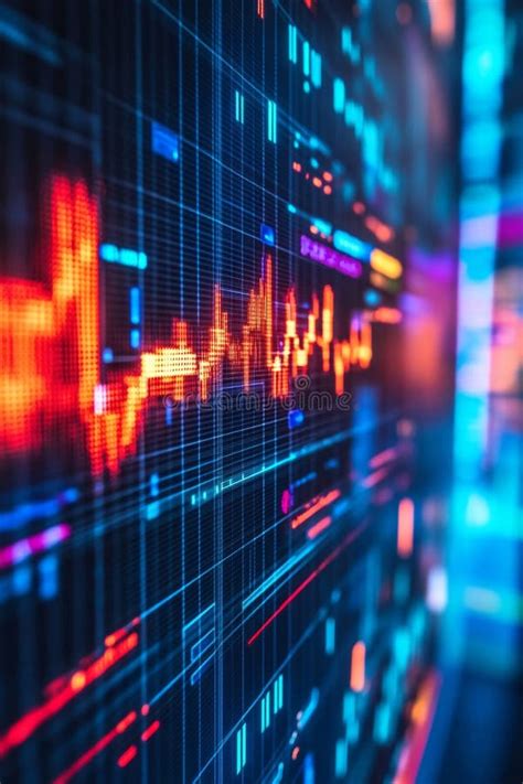 Abstract Digital Data Visualization With Colorful Waveforms And