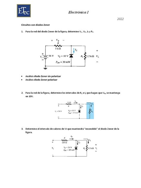 05 Circuitos Con Diodos Zener Pdf Ciencia Y Matemática
