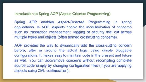 Spring Framework AOP PPT