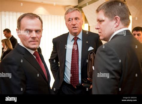 Mar 01 2009 Brussels Belgium Polish Prime Minister Donald Tusk L
