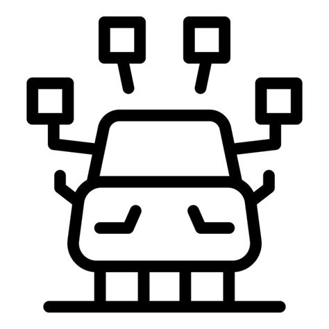 Premium Vector Self Driving Car Using Sensor System Icon Outline