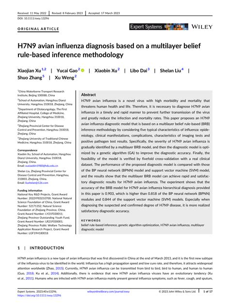 h7n9 avian influenza diagnosis based on a multilayer belief rule‐based