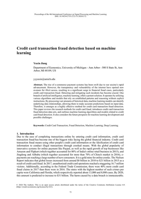 Pdf Credit Card Transaction Fraud Detection Based On Machine Learning