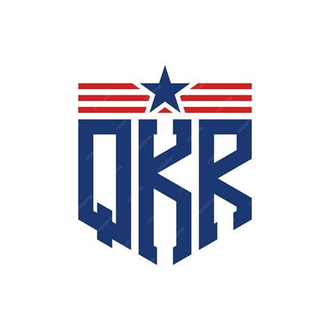 Patriotisches Qkr Logo Mit Stern Und Amerikanischer Flaggeband