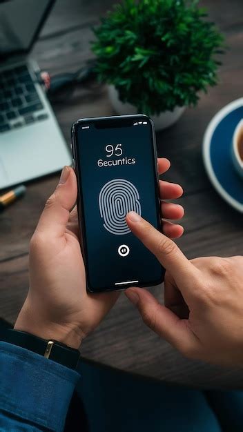 Person Using Fingerprint Scanning On Mobile Phone For Biometrics