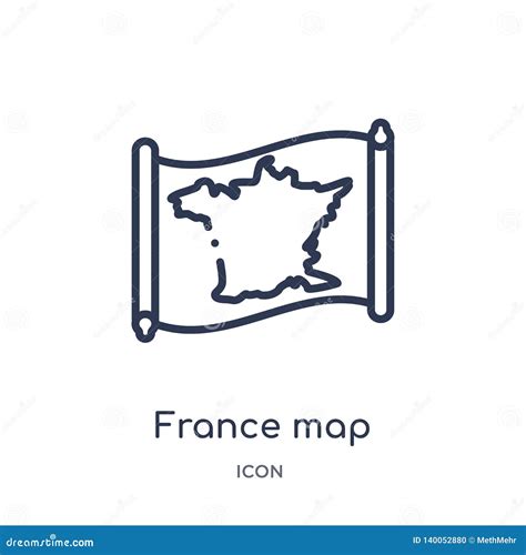 Linear France Map Icon From Countrymaps Outline Collection Thin Line France Map Vector Isolated