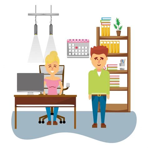 Desenhos Animados Executivos De Negócios Coworkers Vetor Premium