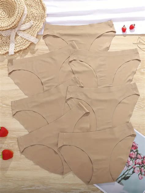 Seamless Solid Bikini Panties Comfy Breathable Stretchy Temu Canada