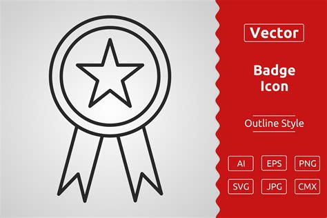 Vector Badge Outline Icon Design Graphic By Muhammad Atiq · Creative Fabrica