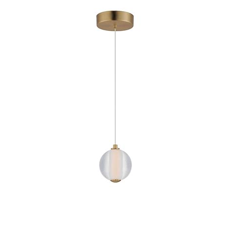 Et2 Rhythm 1 Light Gold Modern Led Glass And Steel Pendant Light In