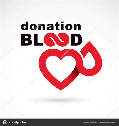 Blood Donation Metaphor Heart Shape Blood Drops Medical Theme Vector