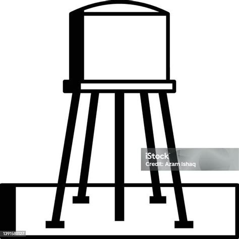 버섯 모양 타워 벡터 아이콘 디자인 수처리 및 정화 공장 기호 환경 친화적 인 산업 표지판 담수화 생명 공학 스톡 일러스트레이션 시립 저장 탱크 개념 녹슨에 대한 스톡 벡터