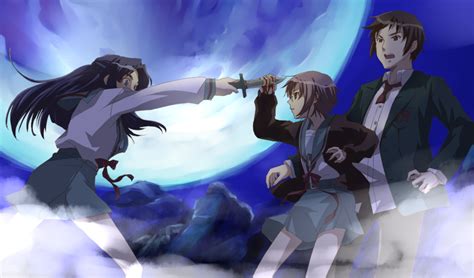 Safebooru Asakura Ryouko Blood Catfight Hijikini Knife Kyon Nagato