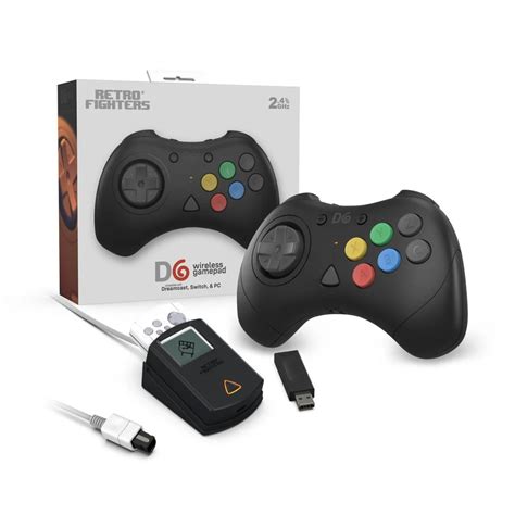 D6 Dreamcast Wireless 6 Button Controller Black