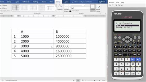função spreadsheet mini excel na casio fx 991ex youtube