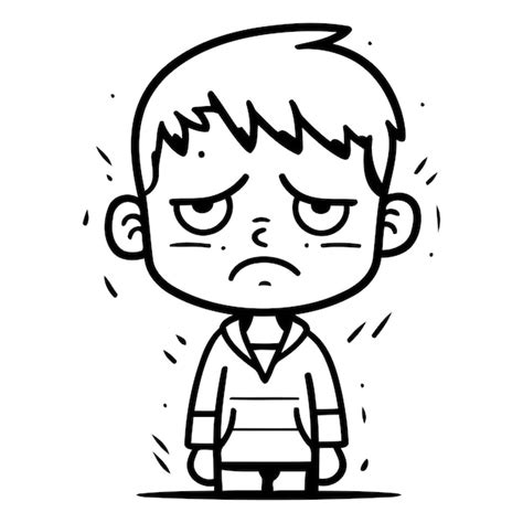 Le Garçon En Colère Lillustration Vectorielle Du Garçon Triste Le