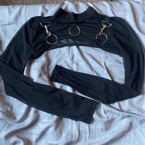 Ultra Mesh Cropped Top With Rings Third Pic Shows Depop