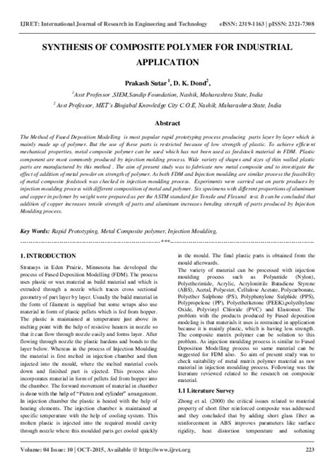 Pdf Synthesis Of Composite Polymer For Industrial Application