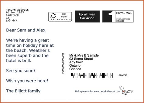 Postcard Format Return Address Cards Design Templates