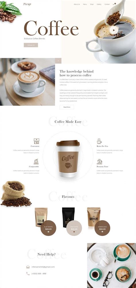 Cafe Website Design Food Website Design Webpage Design Layout