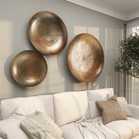 Langley Street® Metal Large Metallic Disk Plate Home Wall Decor