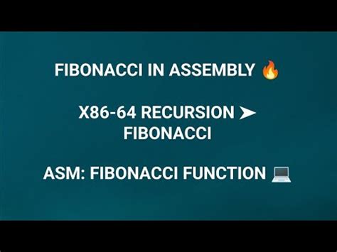 How To Write The Fibonacci Sequence In Assembly