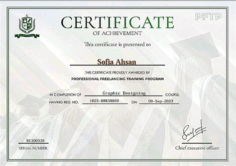 Certificate Graphicdesigning Learning Sofia Ahsan